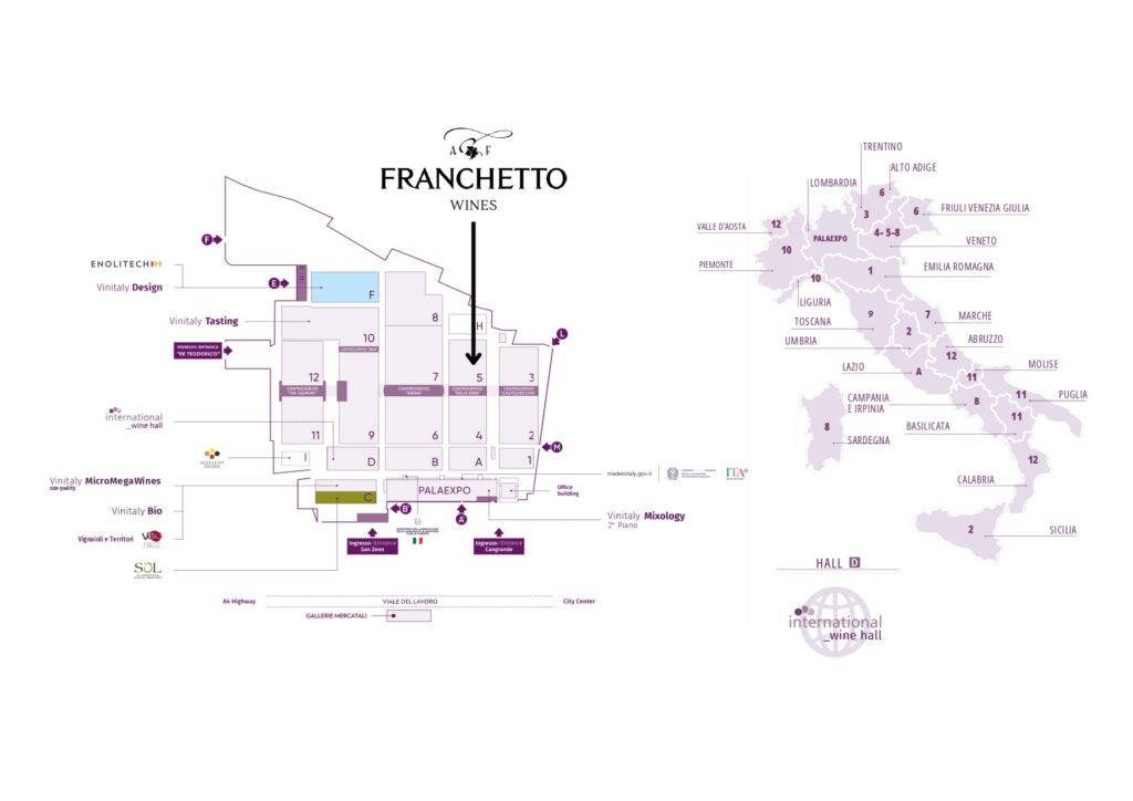 FRANCHETTO a Vinitaly 2024 ! 14-17 Aprile 2024 – Cantina Franchetto